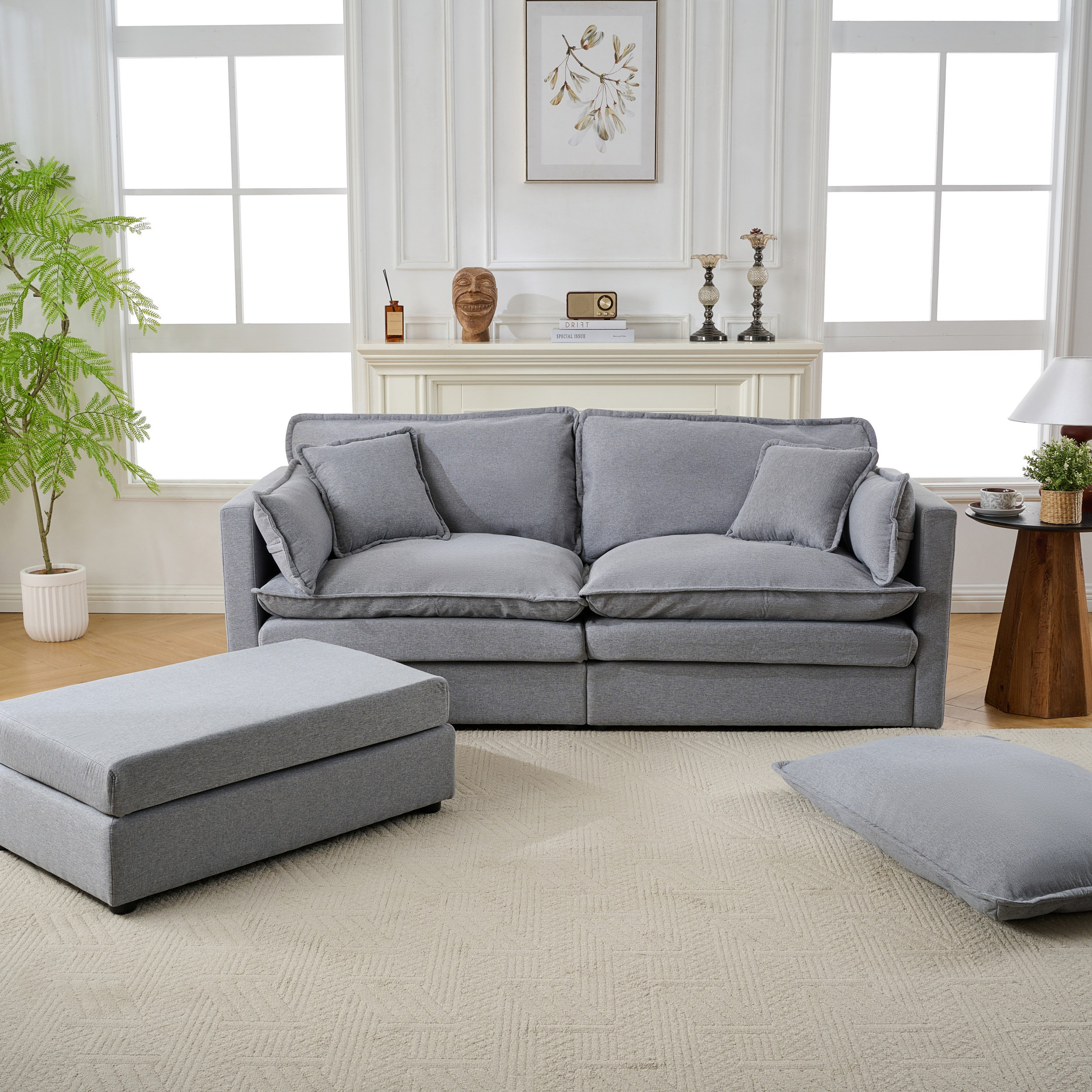Latitude Run® Deep Seat Sectional Sofa, 74.6" Modern Sectional Sofa Cloud Couch & Reviews | Wayfair